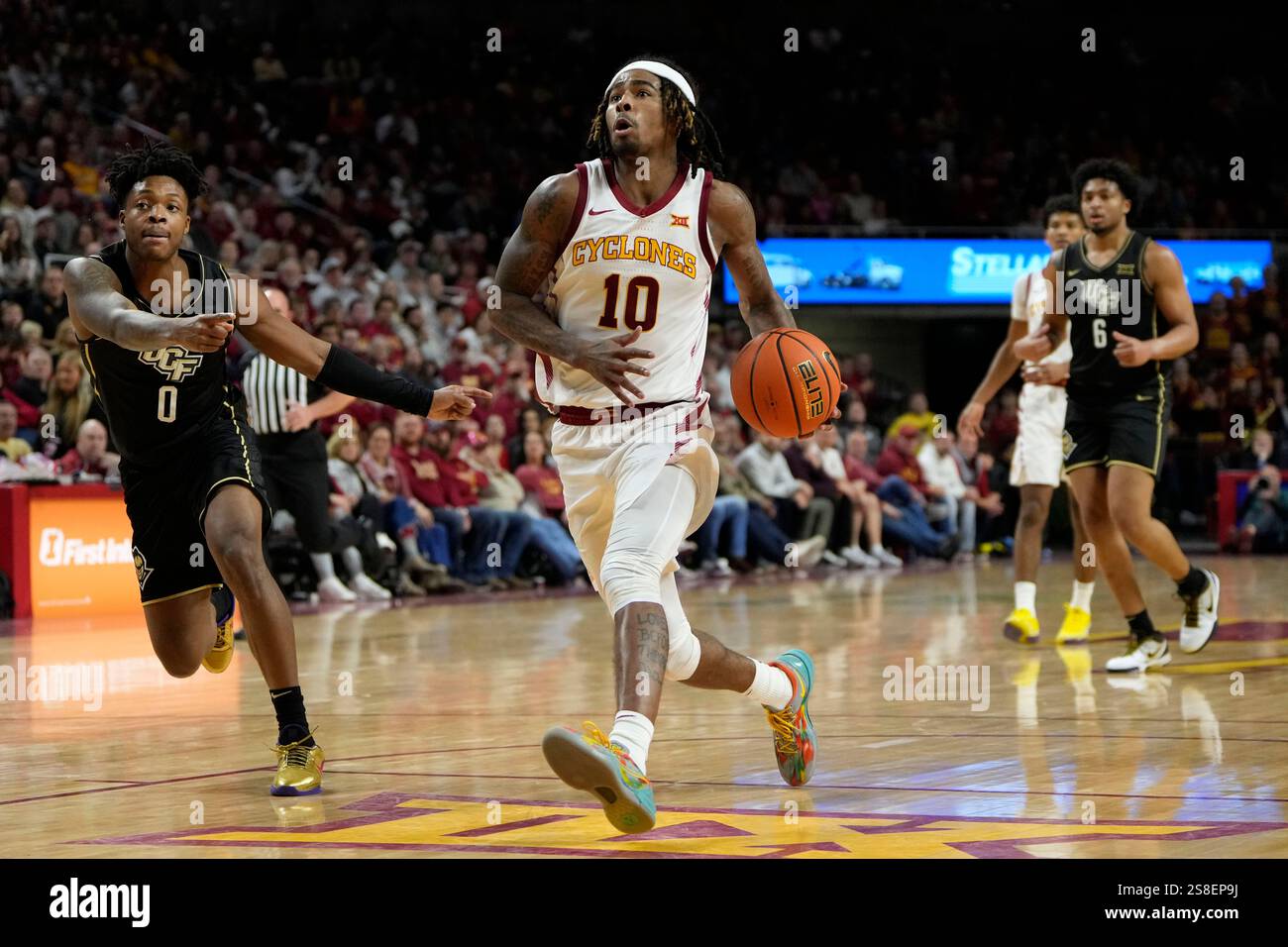 Iowa State guard Keshon Gilbert drives to the basket during the second ...