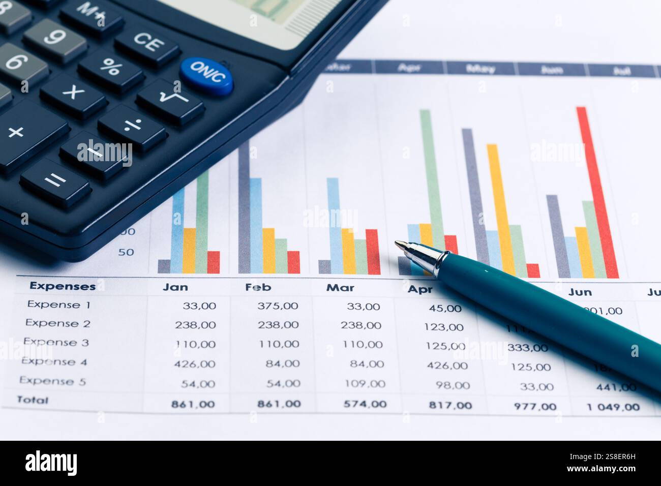 Graphs and Calculator Stock Photo - Alamy