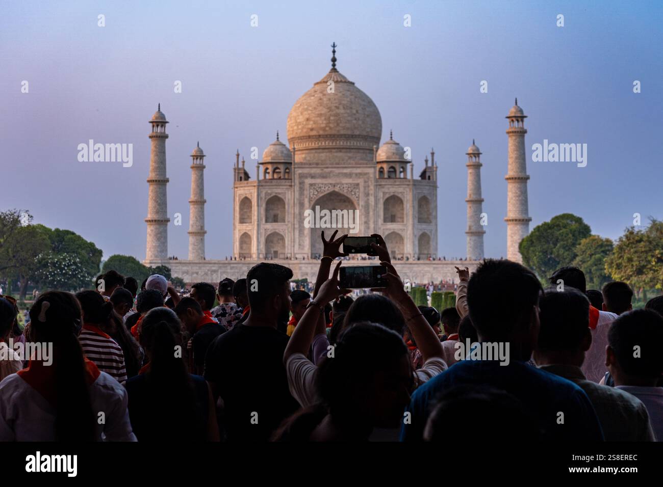 India. Uttar Pradesh state. Agra. Taj Mahal. White marble mausoleum ...