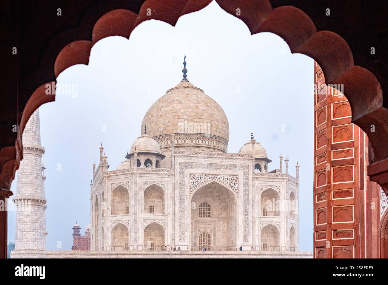 India. Uttar Pradesh state. Agra. Taj Mahal. White marble mausoleum ...