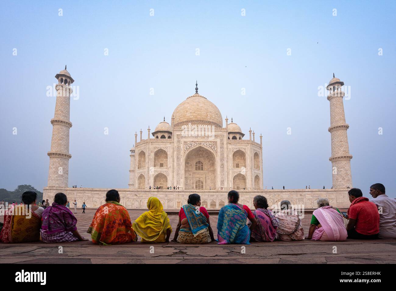 India. Uttar Pradesh state. Agra. Taj Mahal. White marble mausoleum ...