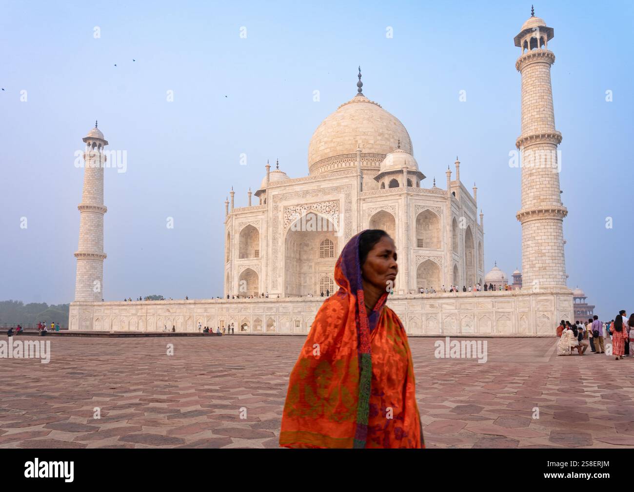 India. Uttar Pradesh state. Agra. Taj Mahal. White marble mausoleum ...