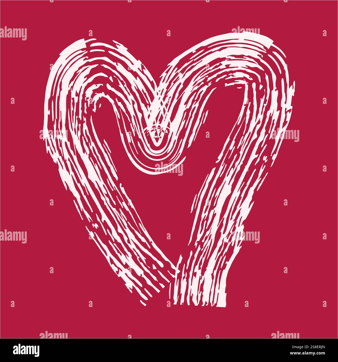 Valentine's Day heart made with a dry, rough-textured brush. Pink ...