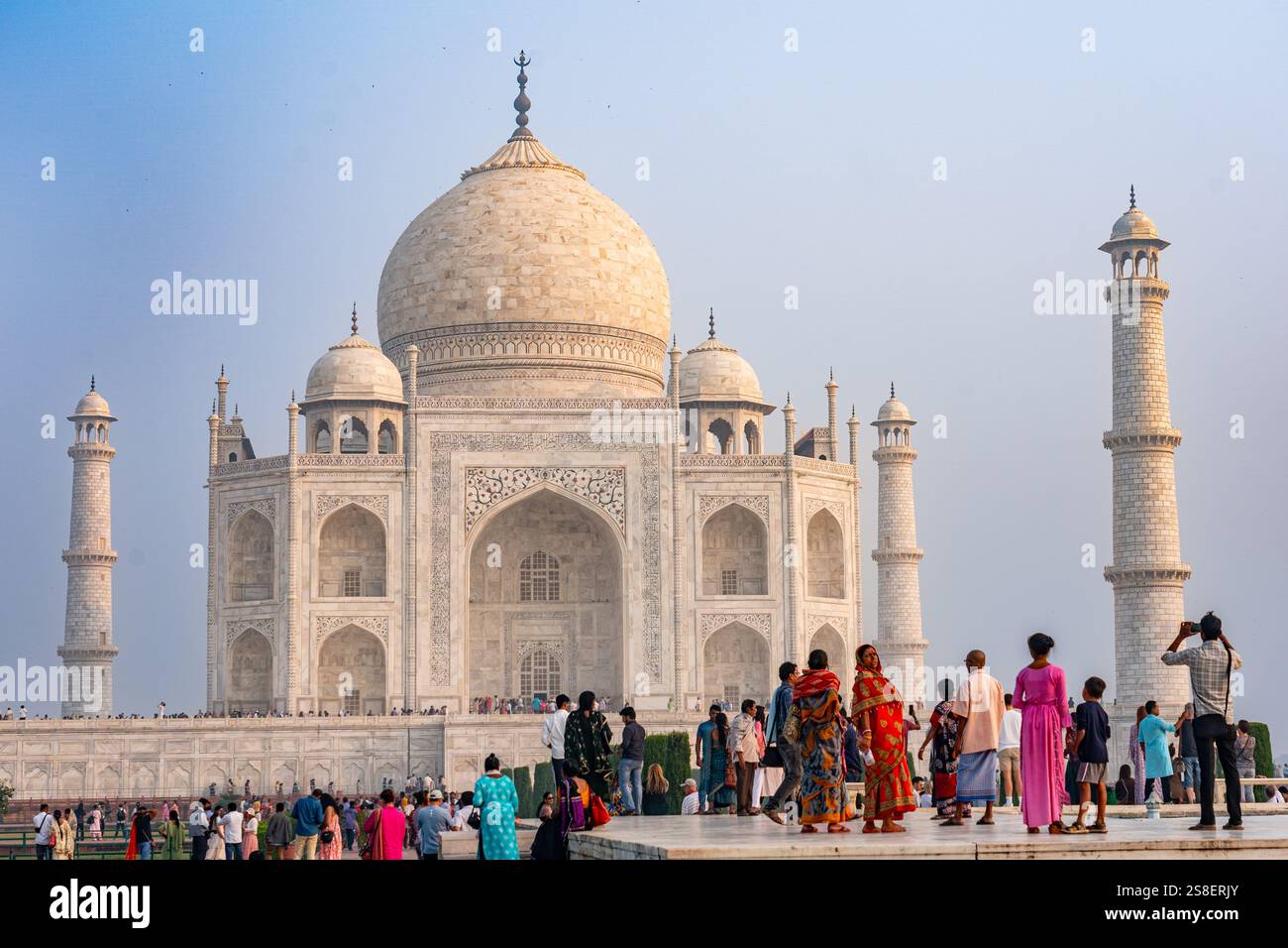 India. Uttar Pradesh state. Agra. Taj Mahal. White marble mausoleum ...