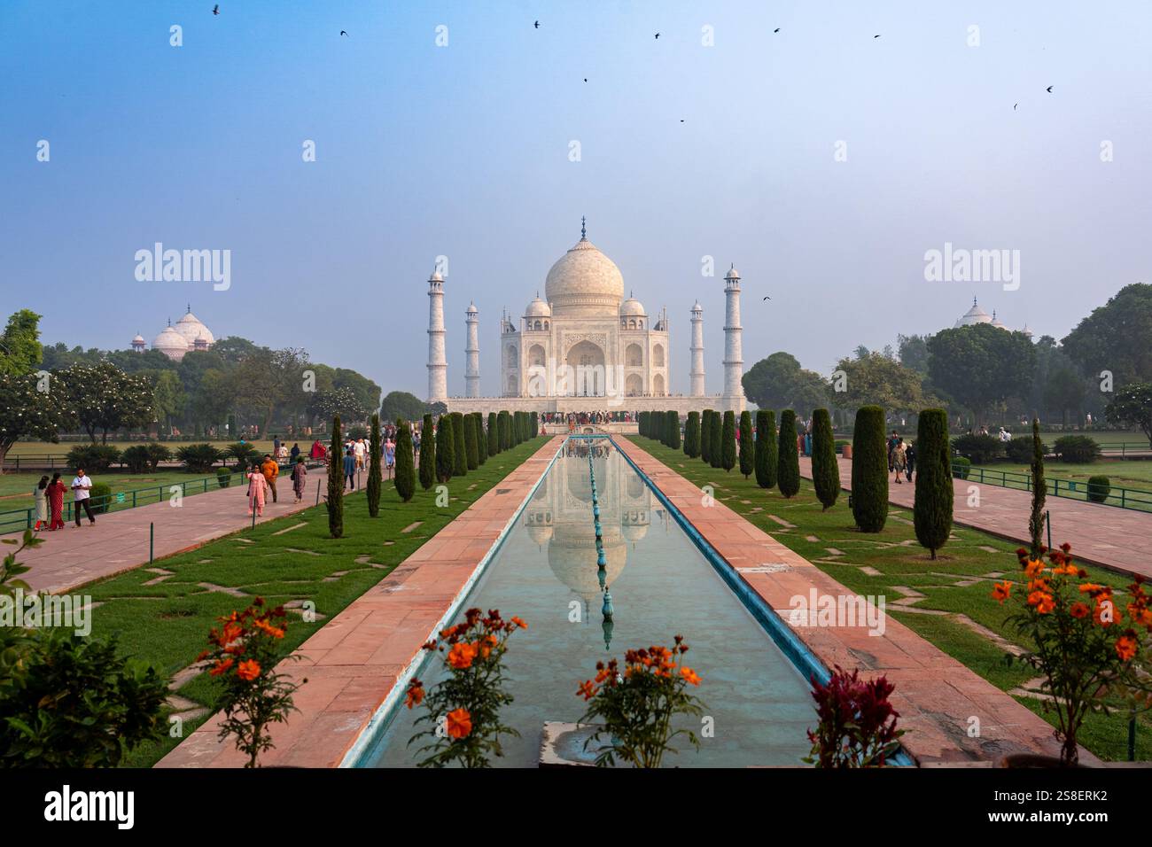 India. Uttar Pradesh state. Agra. Taj Mahal. White marble mausoleum ...