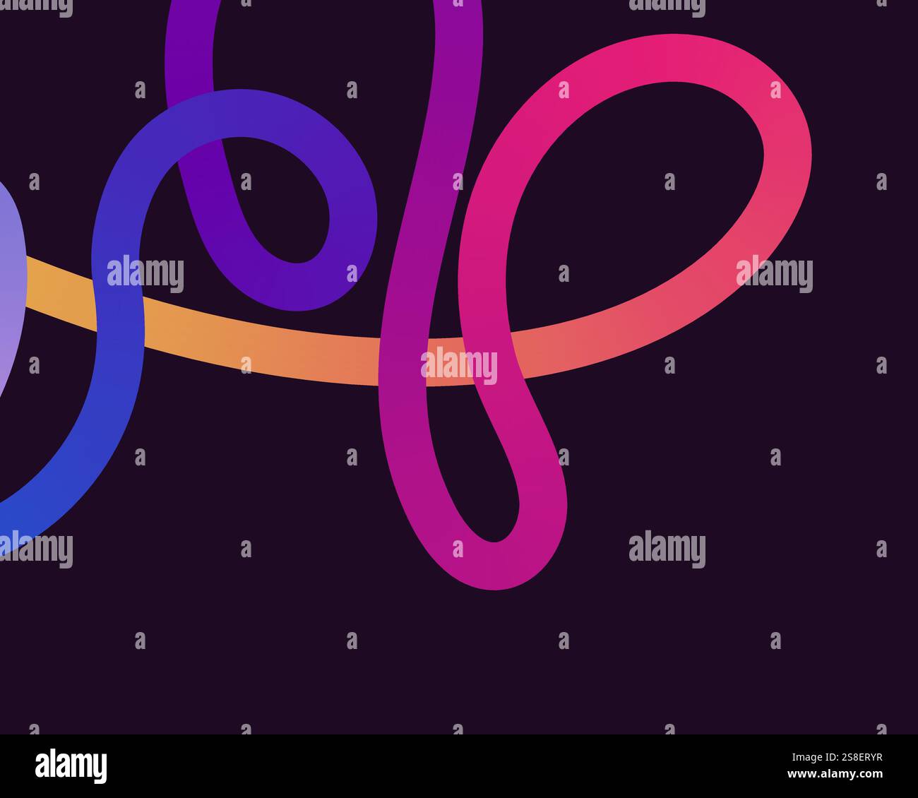 bright, neon squiggle shapes with smooth curves and loops. vivid colors ...