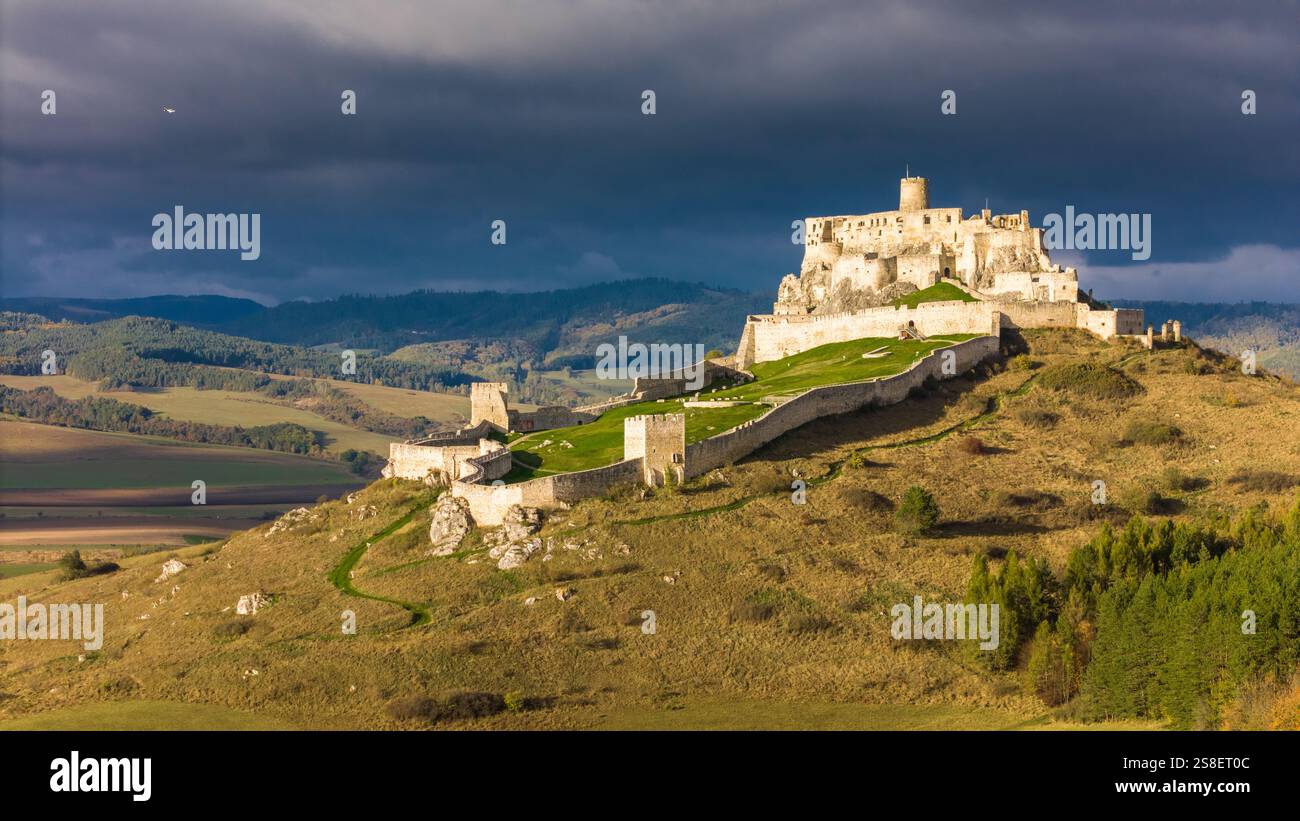 Aerial View of Spis Castle in Slovakia: The Medieval Fortress from ...