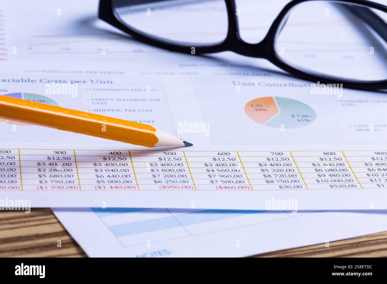 Business performance graph with pencil Stock Photo - Alamy