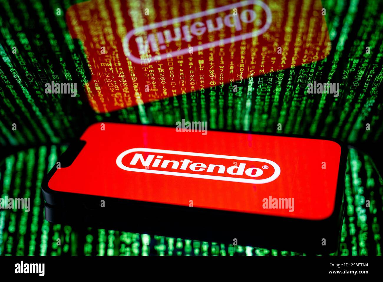 Poland. 22nd Jan, 2025. In this photo illustration, a Nintendo logo ...