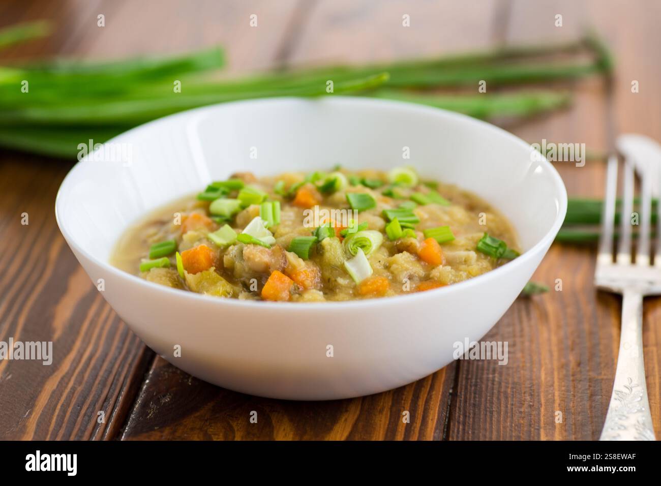 Natural dish of peas and vegetables Stock Photo - Alamy