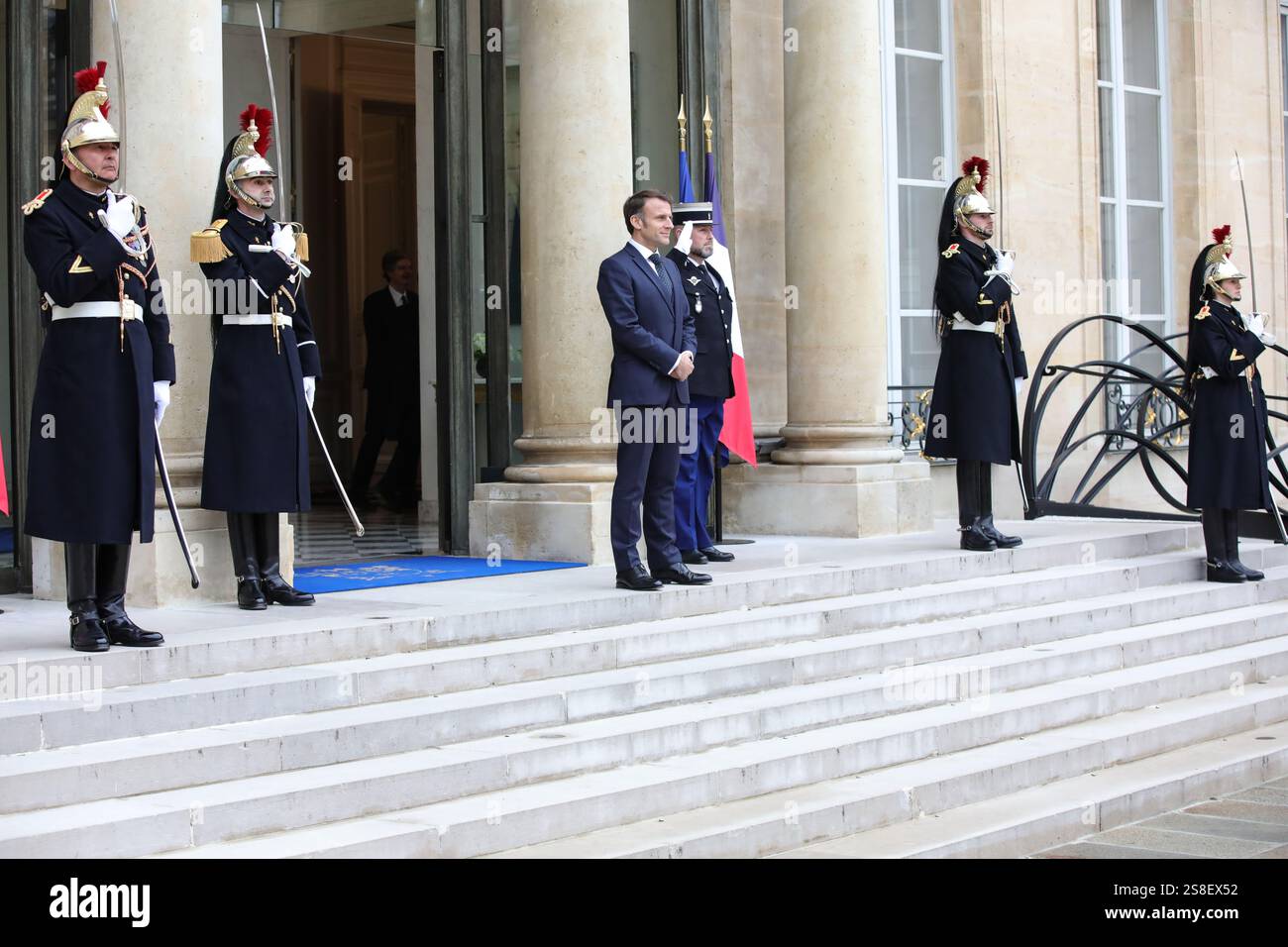 Paris, France on 22 january 2025, the French President, Emmanuel Macron ...