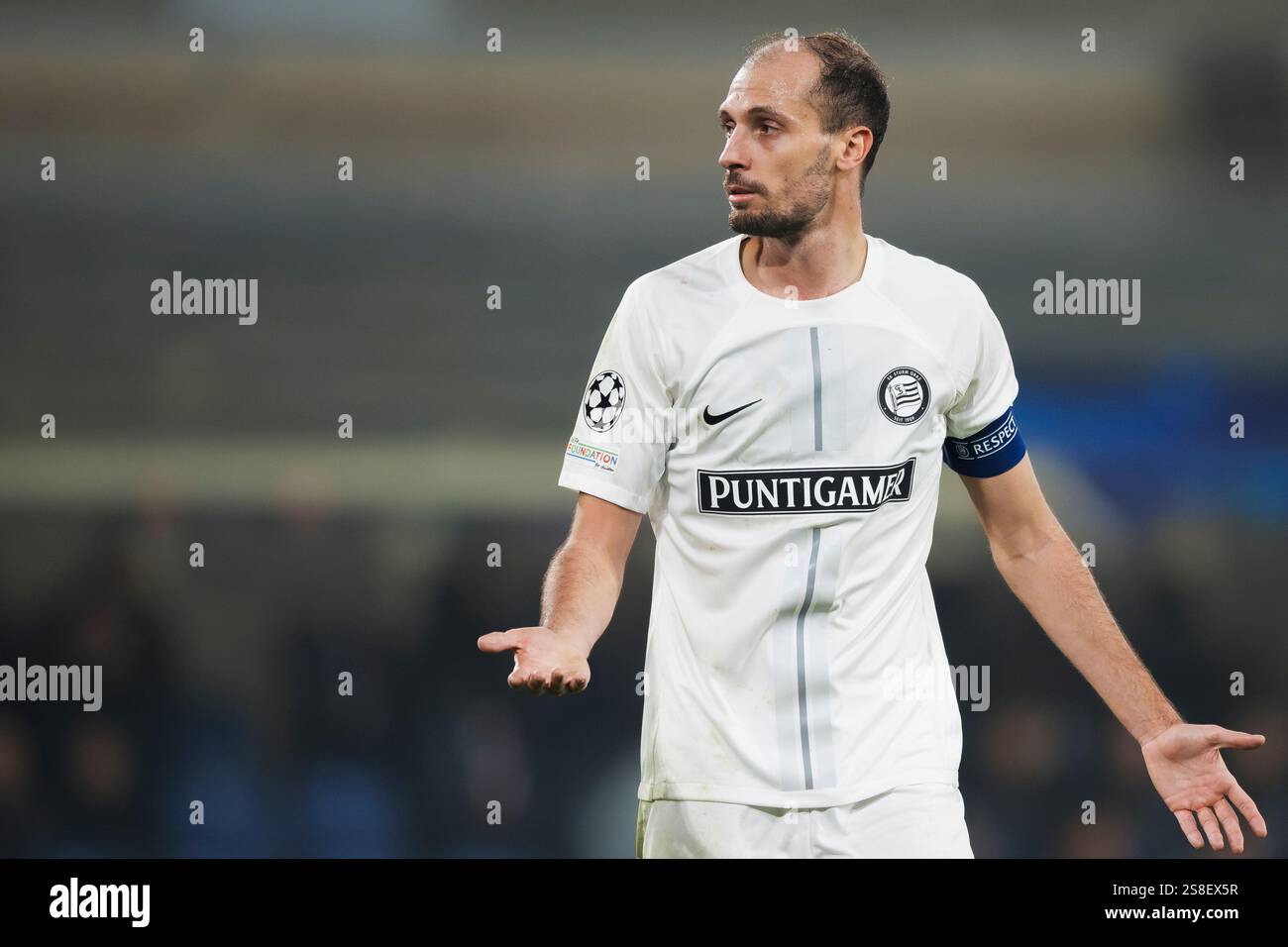Bergamo, Italy. 21 January 2025. Jon Gorenc Stankovic of SK Sturm Graz ...