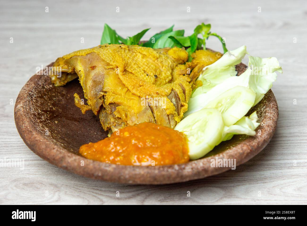 Indonesian fried chicken (Indonesian call it ayam Penyet, Penyetan Ayam ...