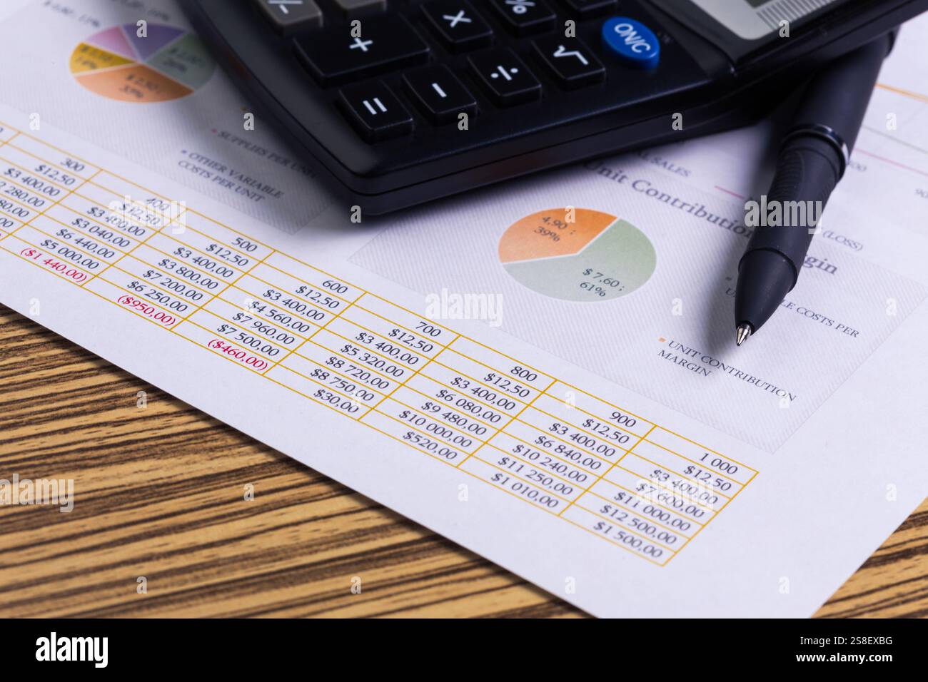Graphs and Calculator Stock Photo - Alamy
