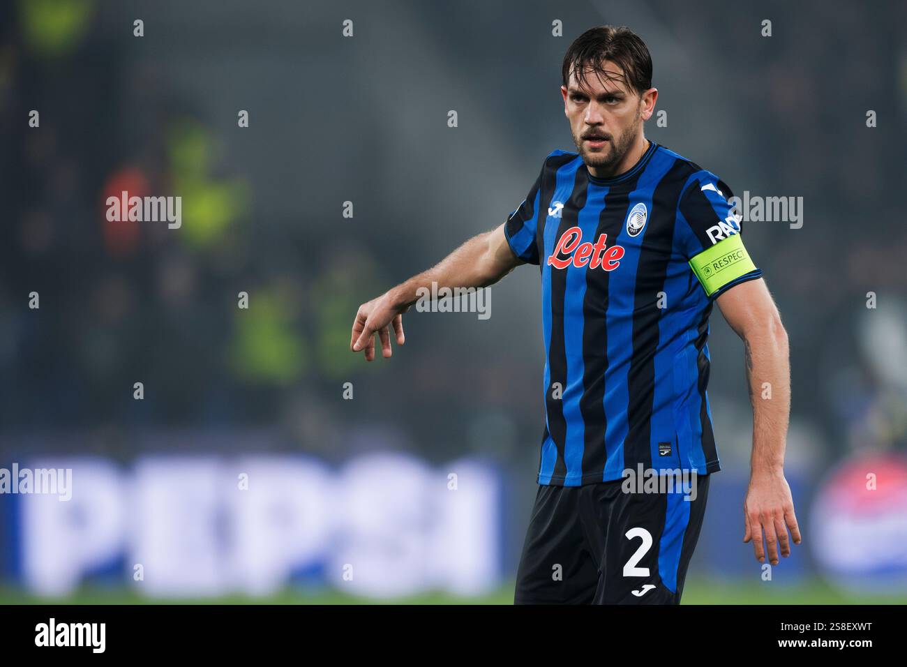 Bergamo, Italy. 21 January 2025. Rafael Toloi of Atalanta BC gestures ...