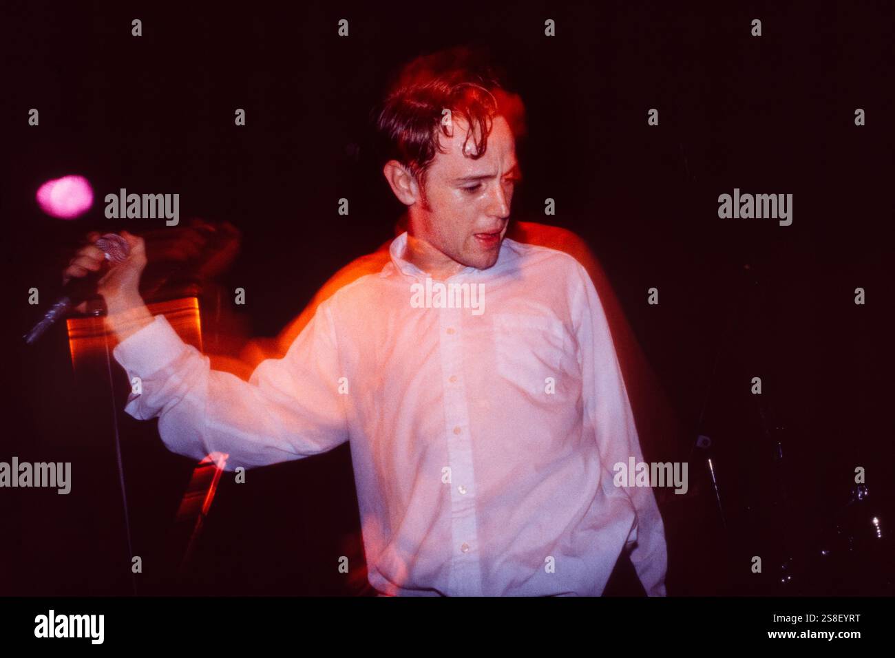 GENE, EARLY TOUR, 1994: A young Martin Rossiter of the band Gene ...