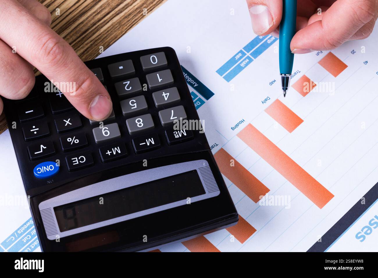 Graphs and Calculator Stock Photo - Alamy