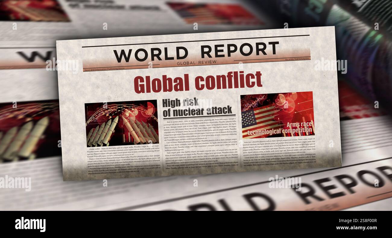 Global conflict world war iii vintage news and newspaper printing ...