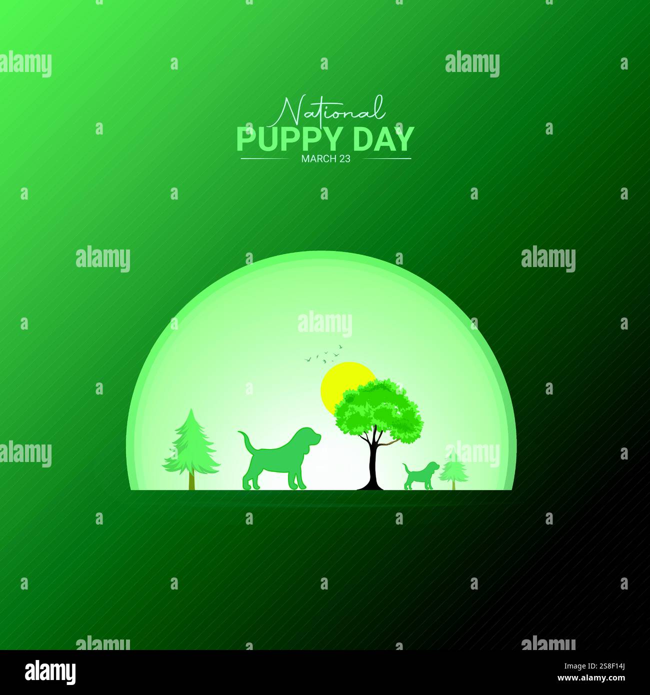 National Puppy Day creative. Dog Day poster, banner, social media post ...