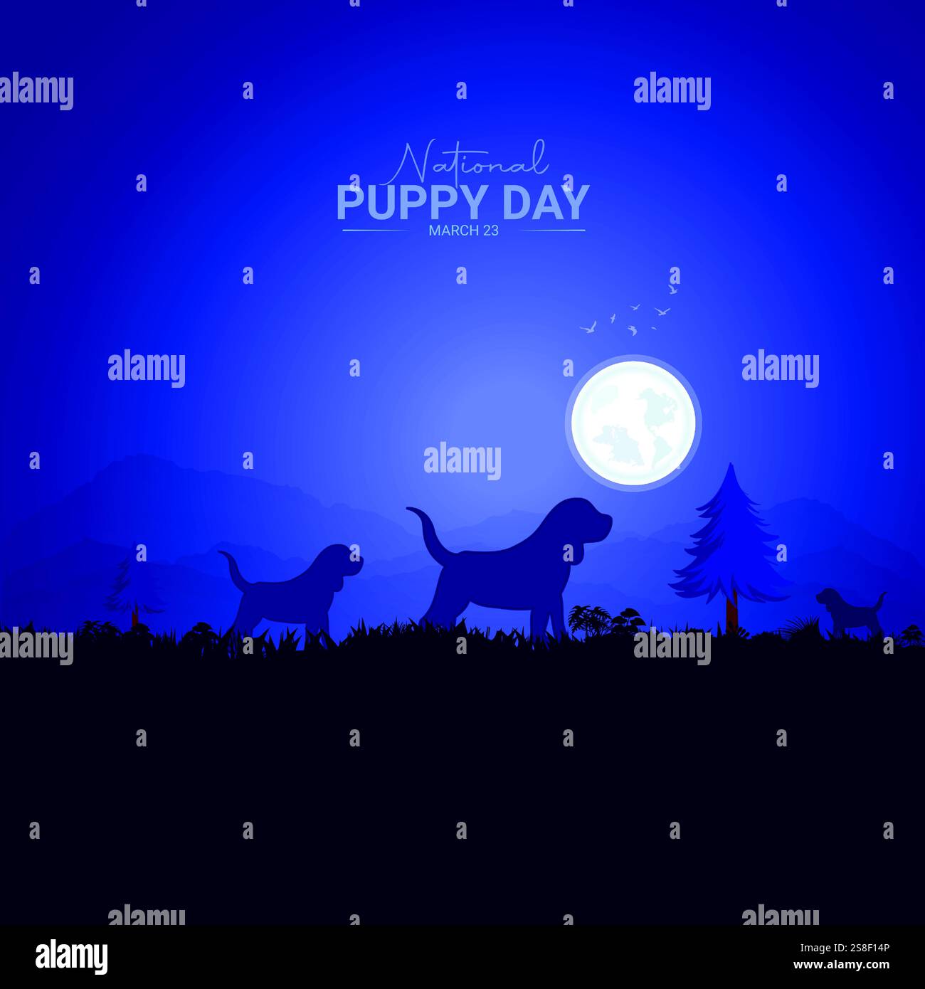 National Puppy Day creative. Dog Day poster, banner, social media post ...