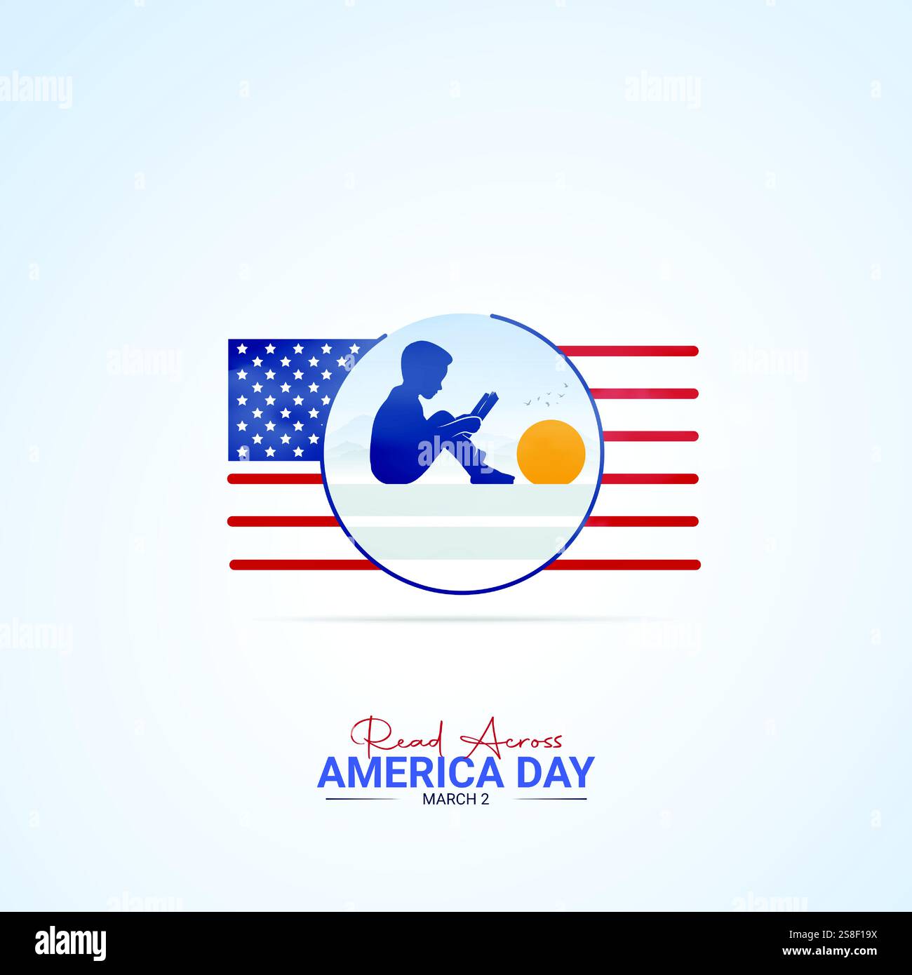 Read Across America Day Creative Design. Read Across Poster, vector ...