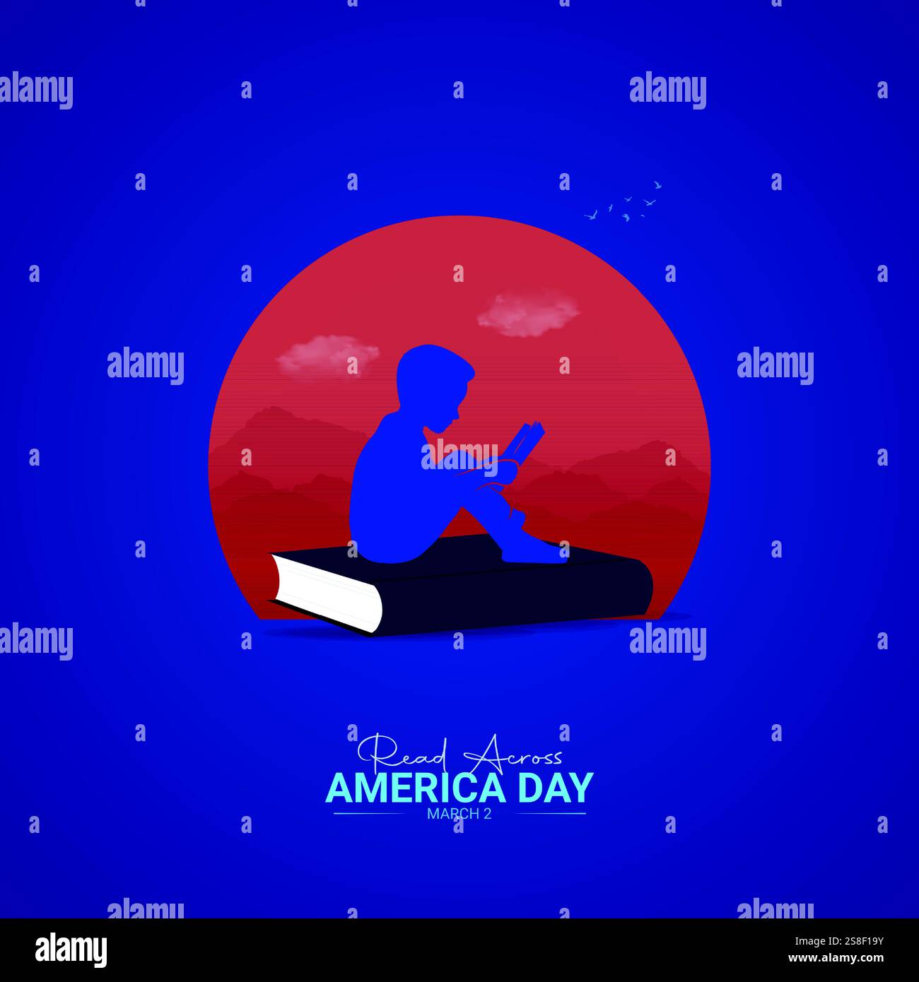 Read Across America Day Creative Design. Read Across Poster, vector ...