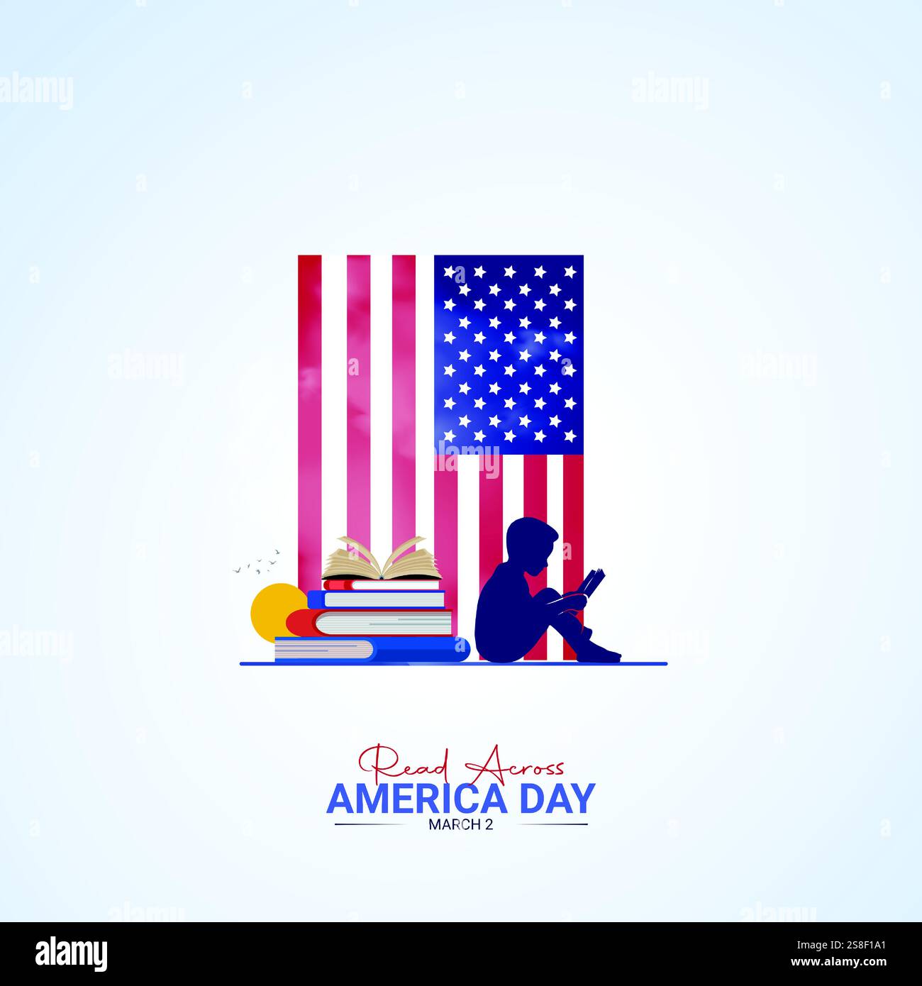 Read Across America Day Creative Design. Read Across Poster, vector ...