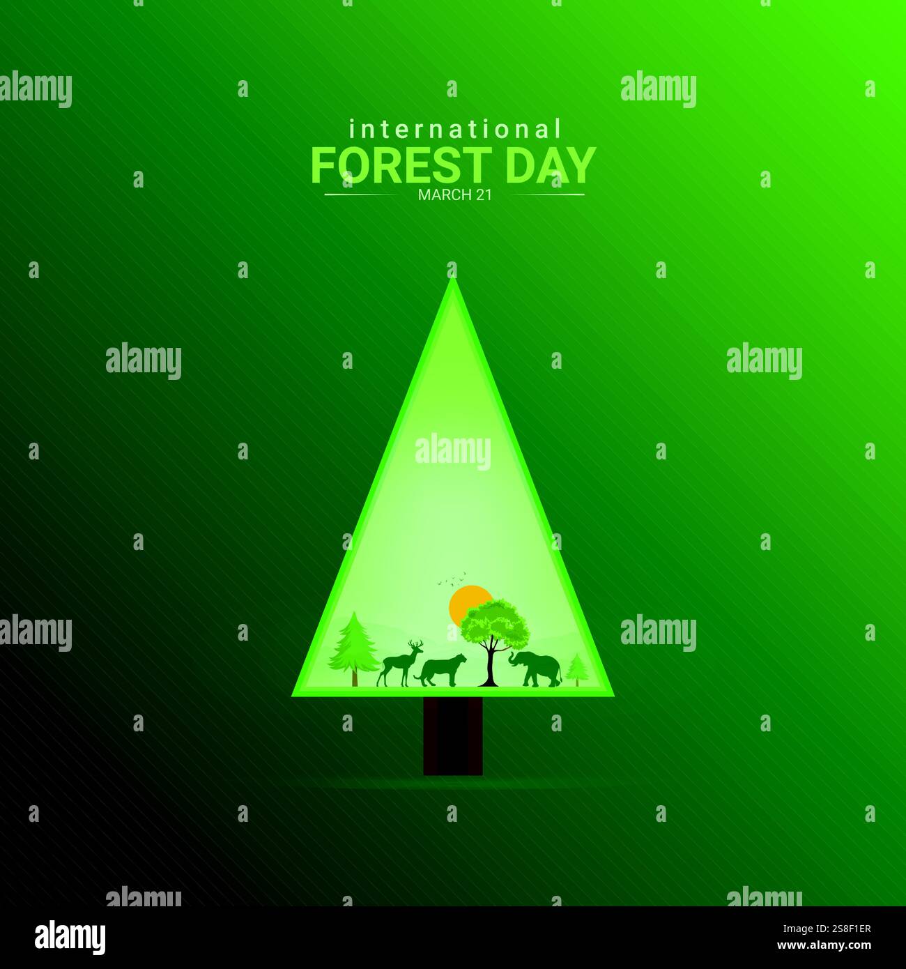 International Day of Forests. Forests Day creative design for social ...