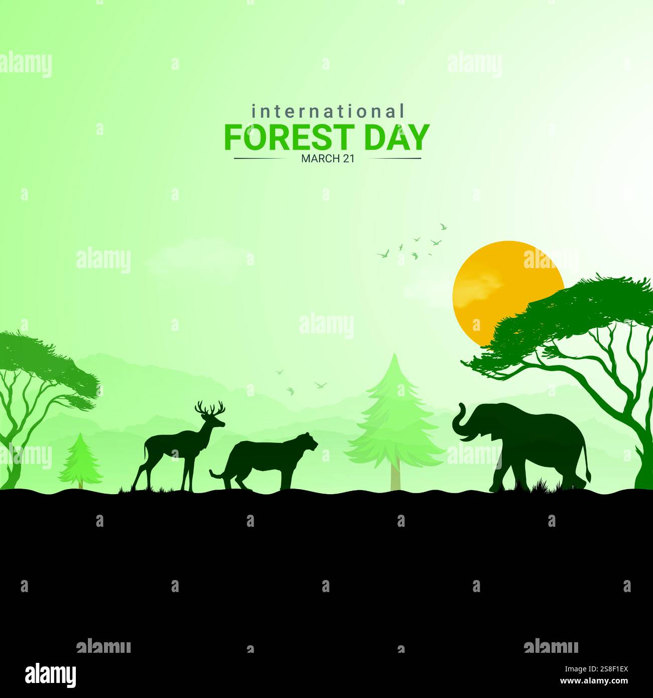 International Day of Forests. Forests Day creative design for social ...