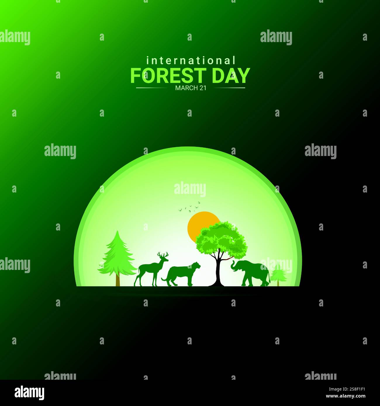 International Day of Forests. Forests Day creative design for social ...