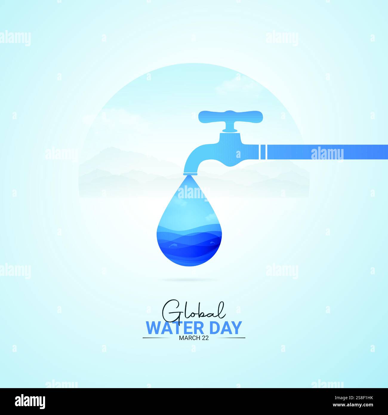 World Water Day. Water Day creative design for social media ads Stock ...