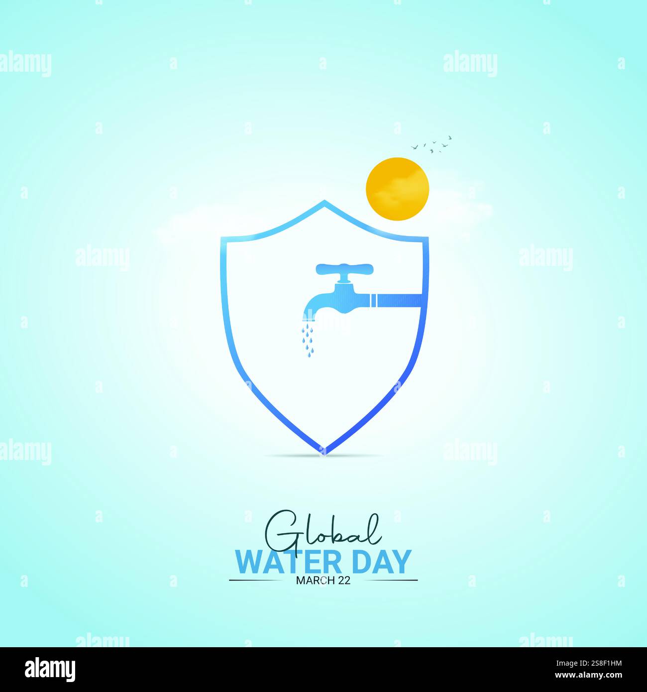 World Water Day. Water Day creative design for social media ads Stock ...