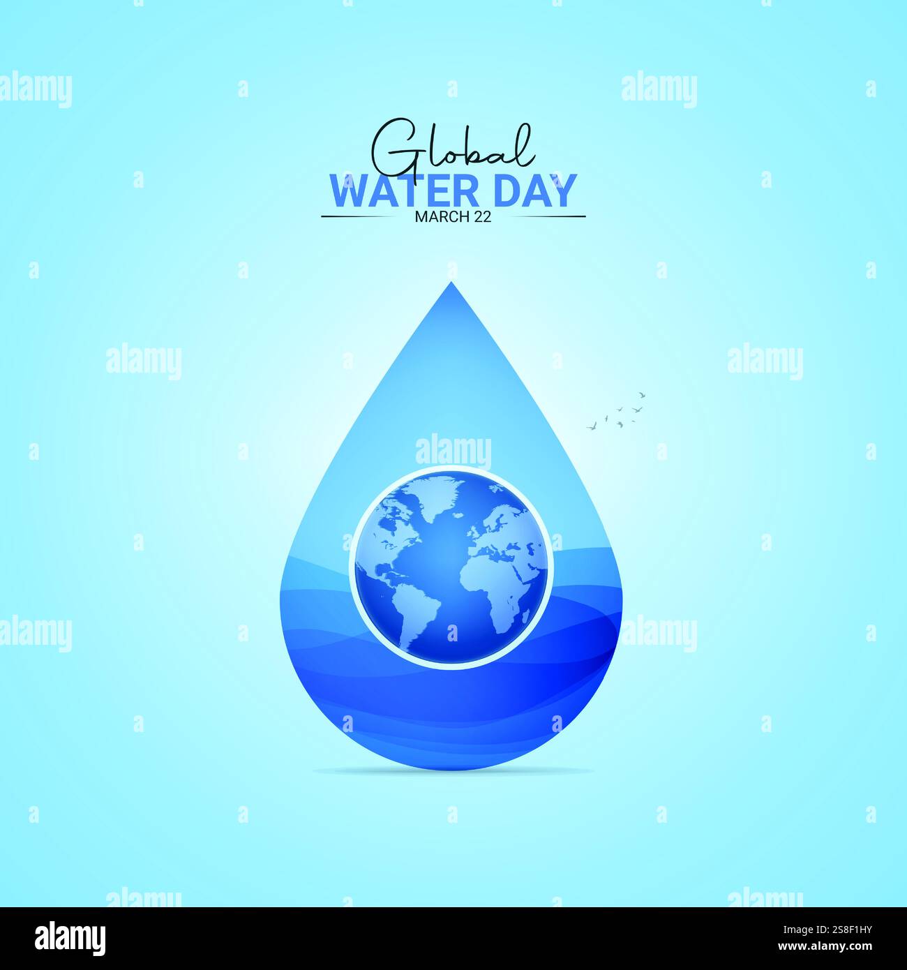World Water Day. Water Day creative design for social media ads Stock ...