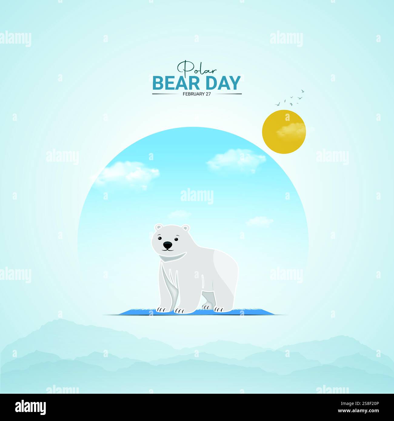 International Polar Bear Day creative design. Polar Bear Day social ...