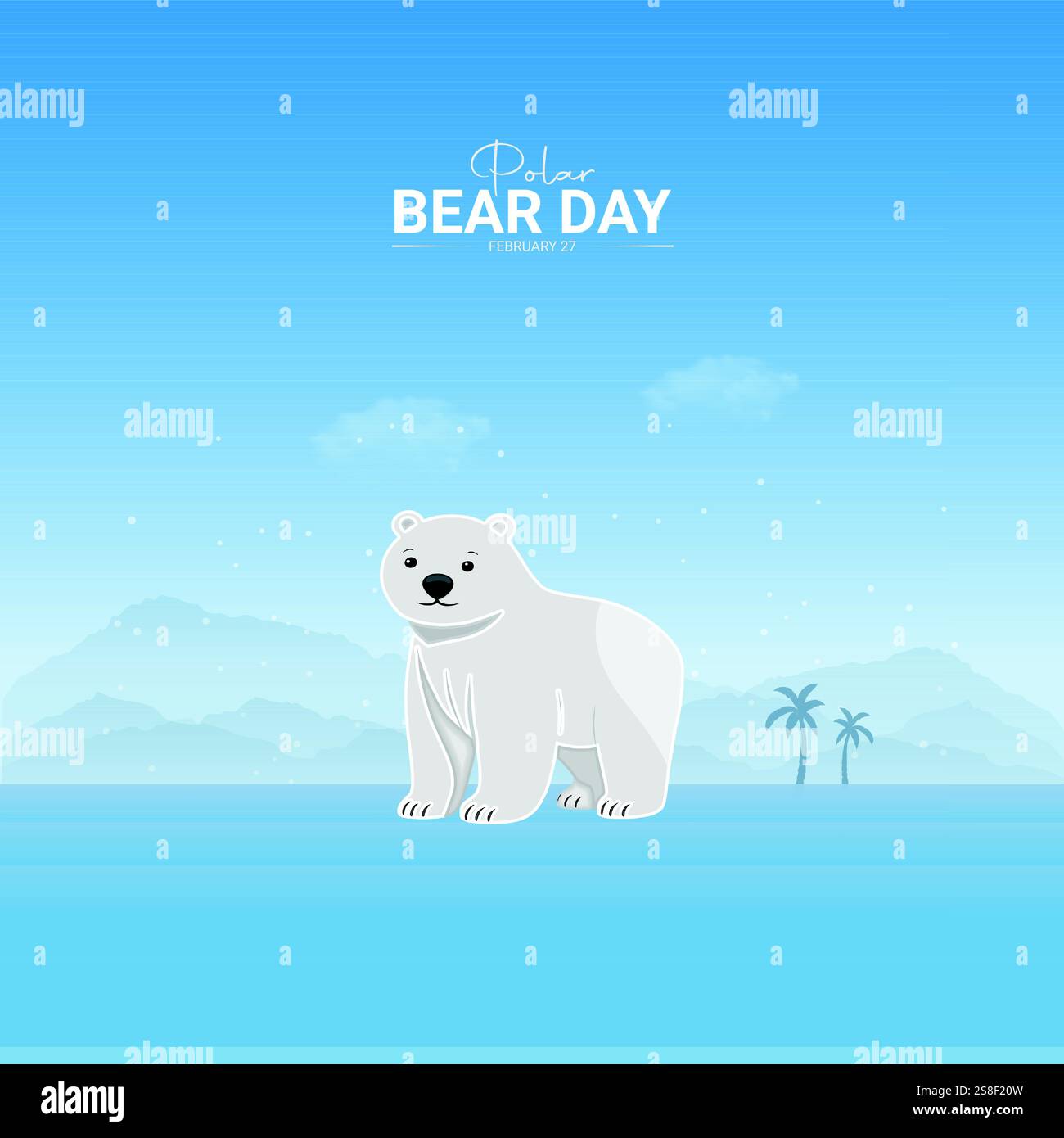 International Polar Bear Day creative design. Polar Bear Day social ...