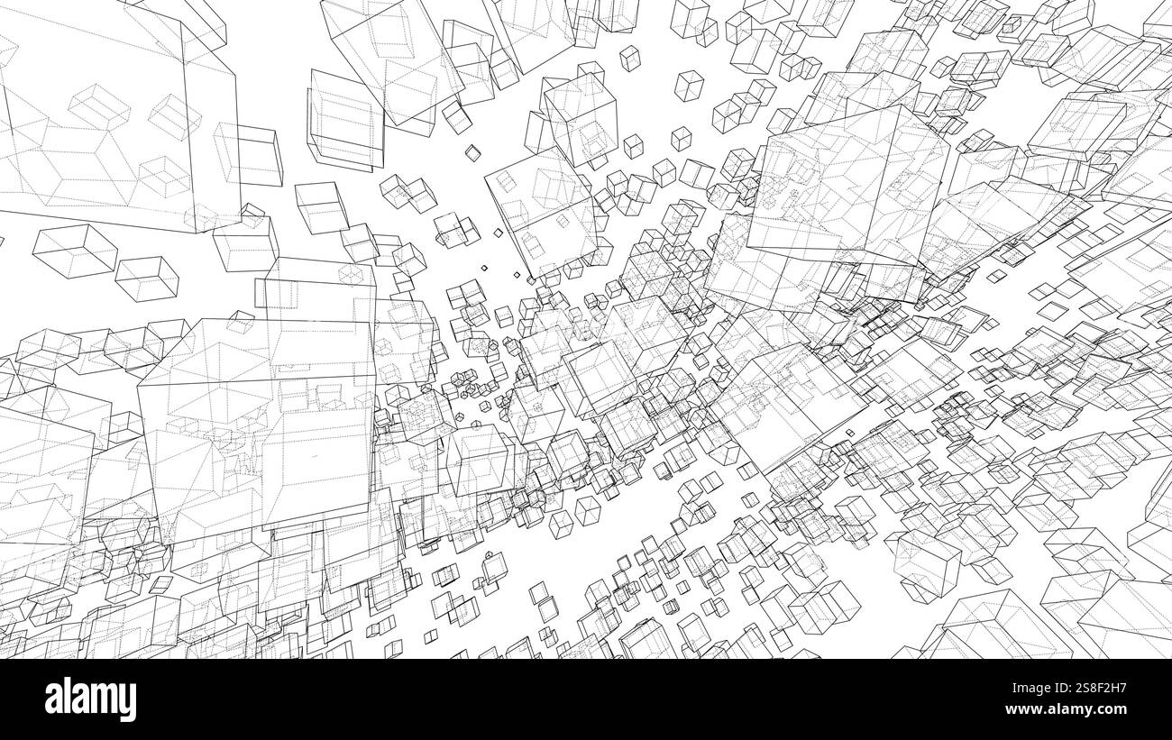 Wireframe Boxes. Sketch style Stock Vector Image & Art - Alamy