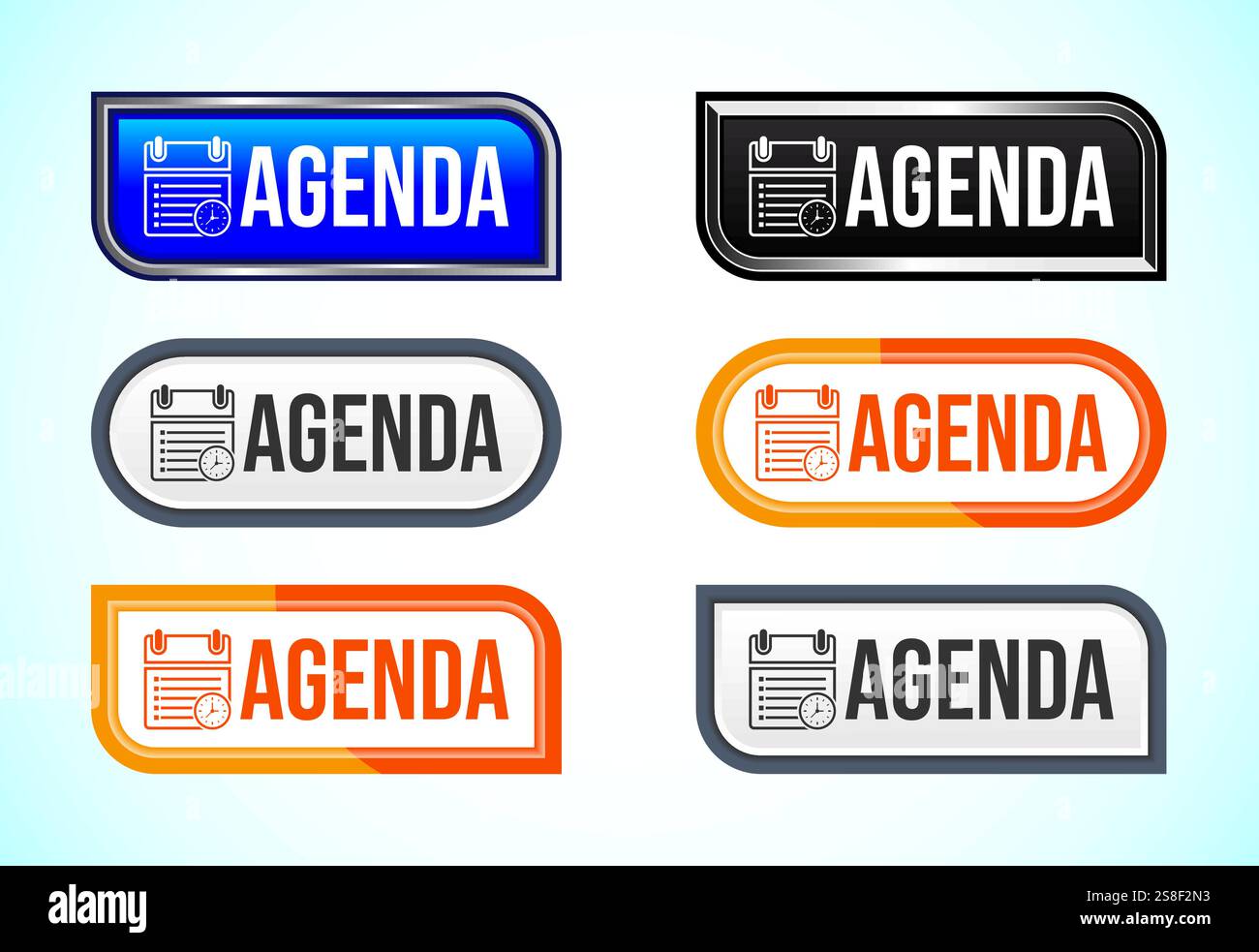 Agenda button design illustration. Suitable for mobile app, and website ...
