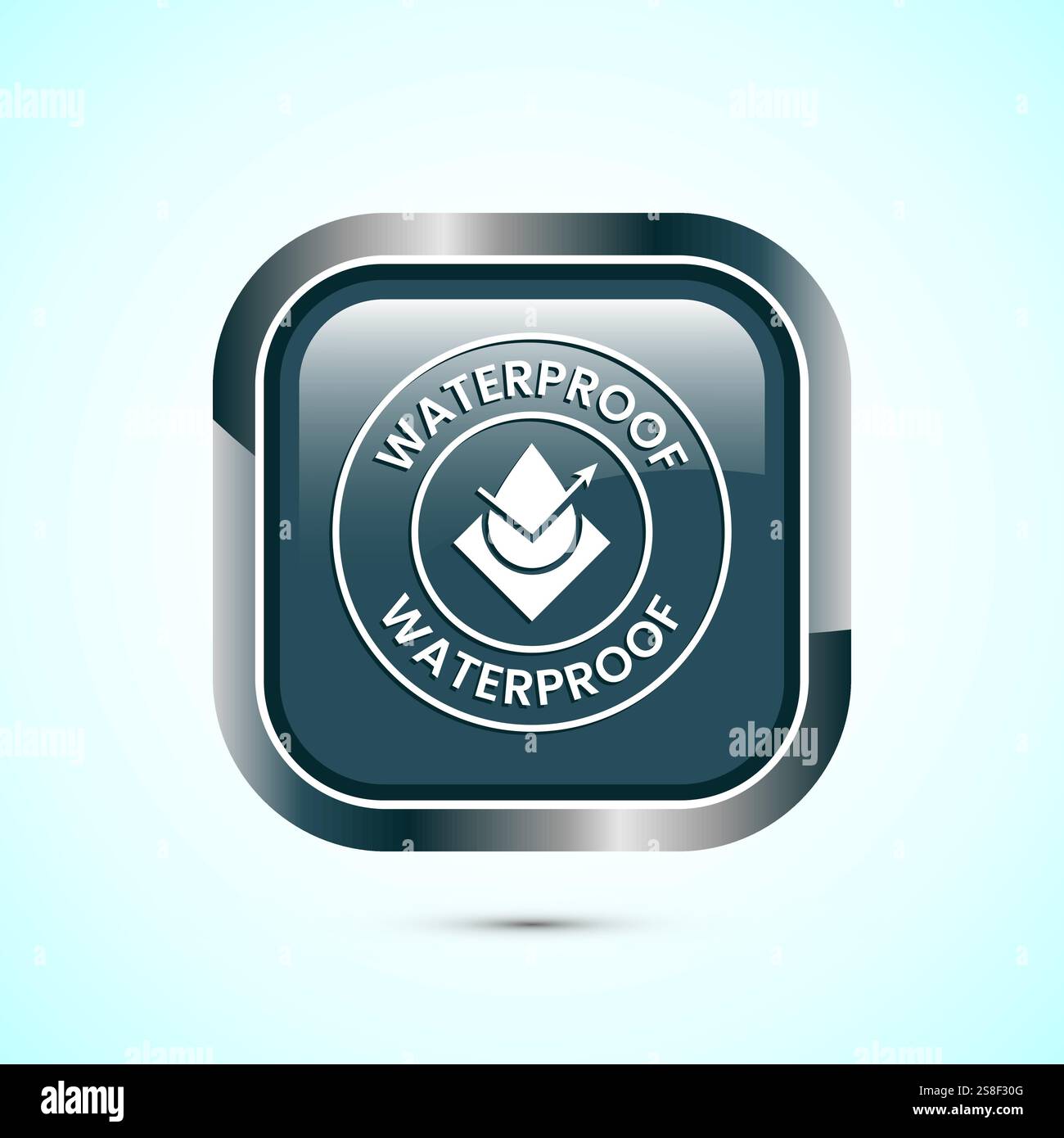 Waterproof icon design illustration, water resistant signs, liquid ...