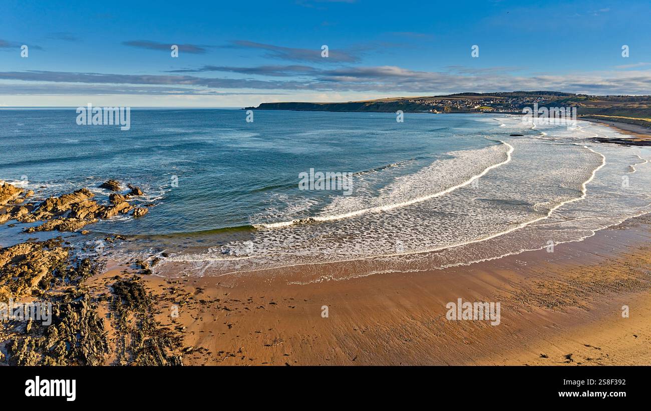 Cullen Moray Scotland the sweep of the bay surf and extensive sandy ...