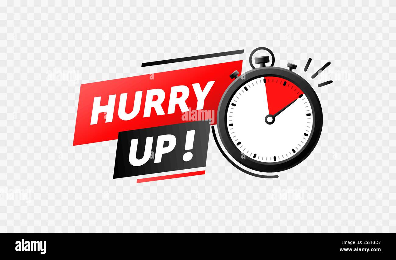 Hurry up, time sale, special offer, badge message. Vector illustration ...