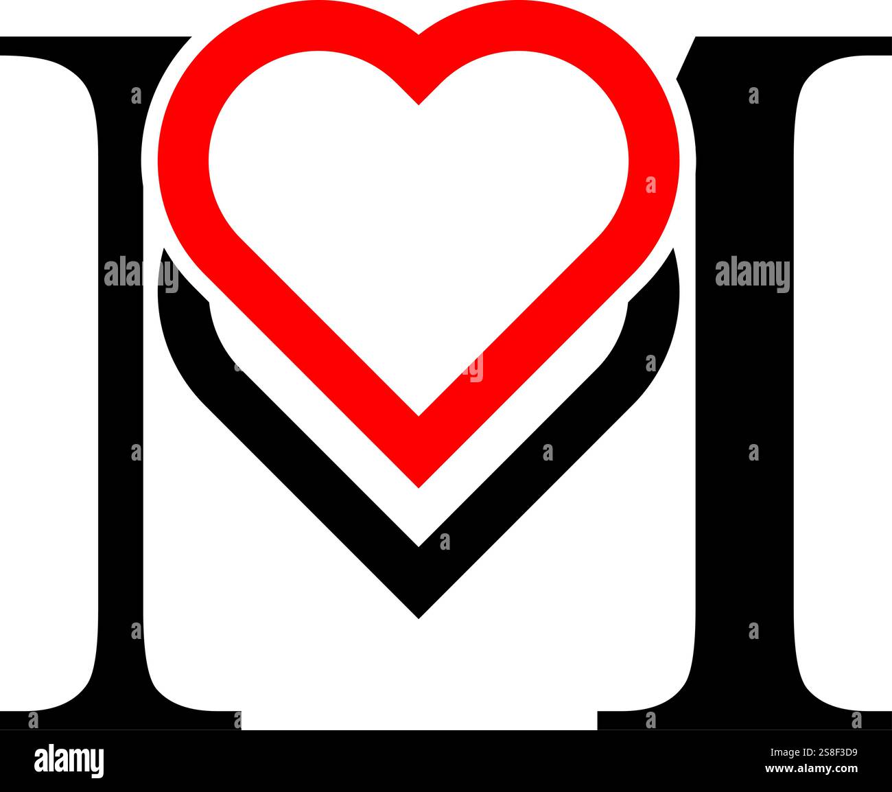 Love Inspired Letter M Logo Stock Vector Image & Art - Alamy
