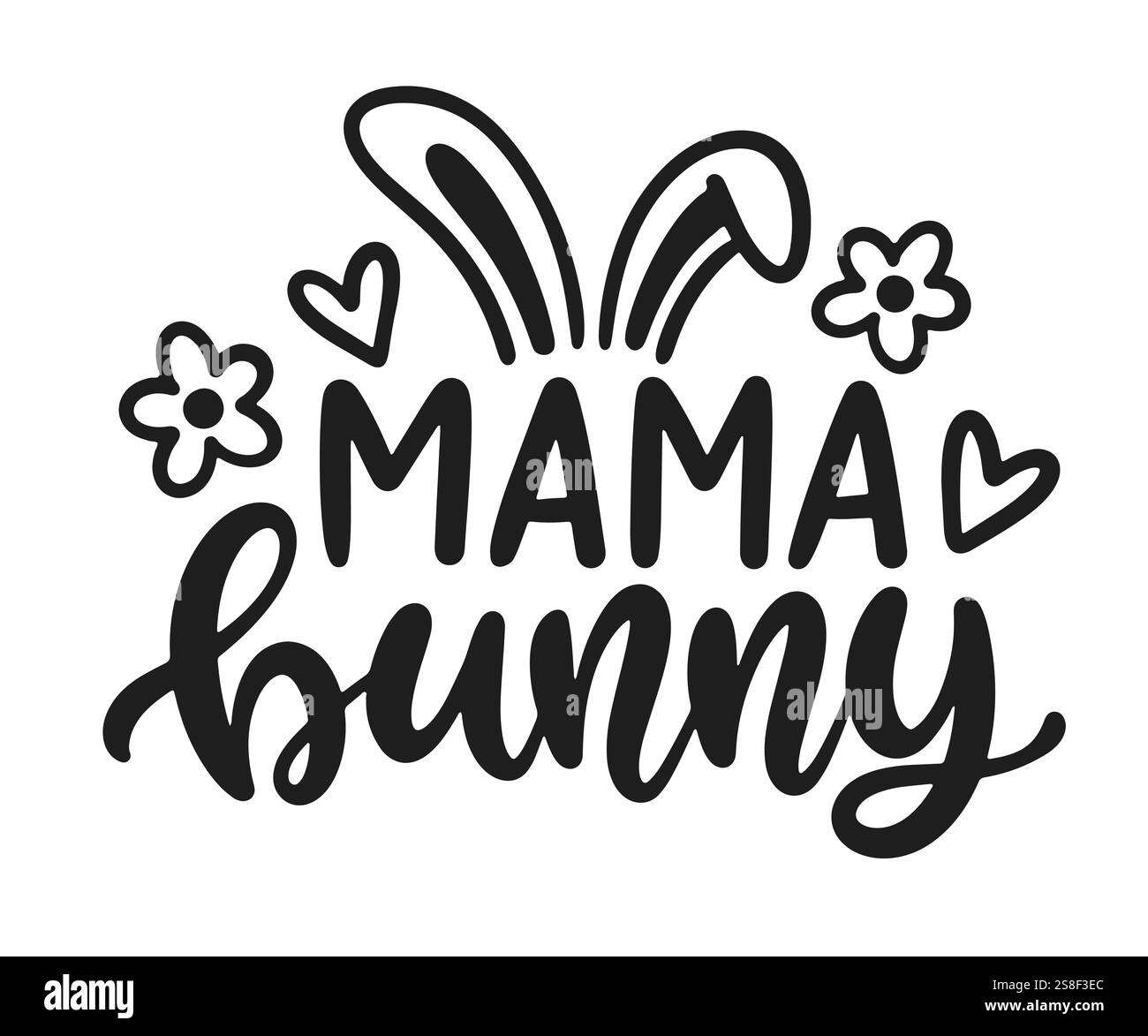 Easter Mama Bunny lettering quote calligraphy Stock Vector Image & Art ...