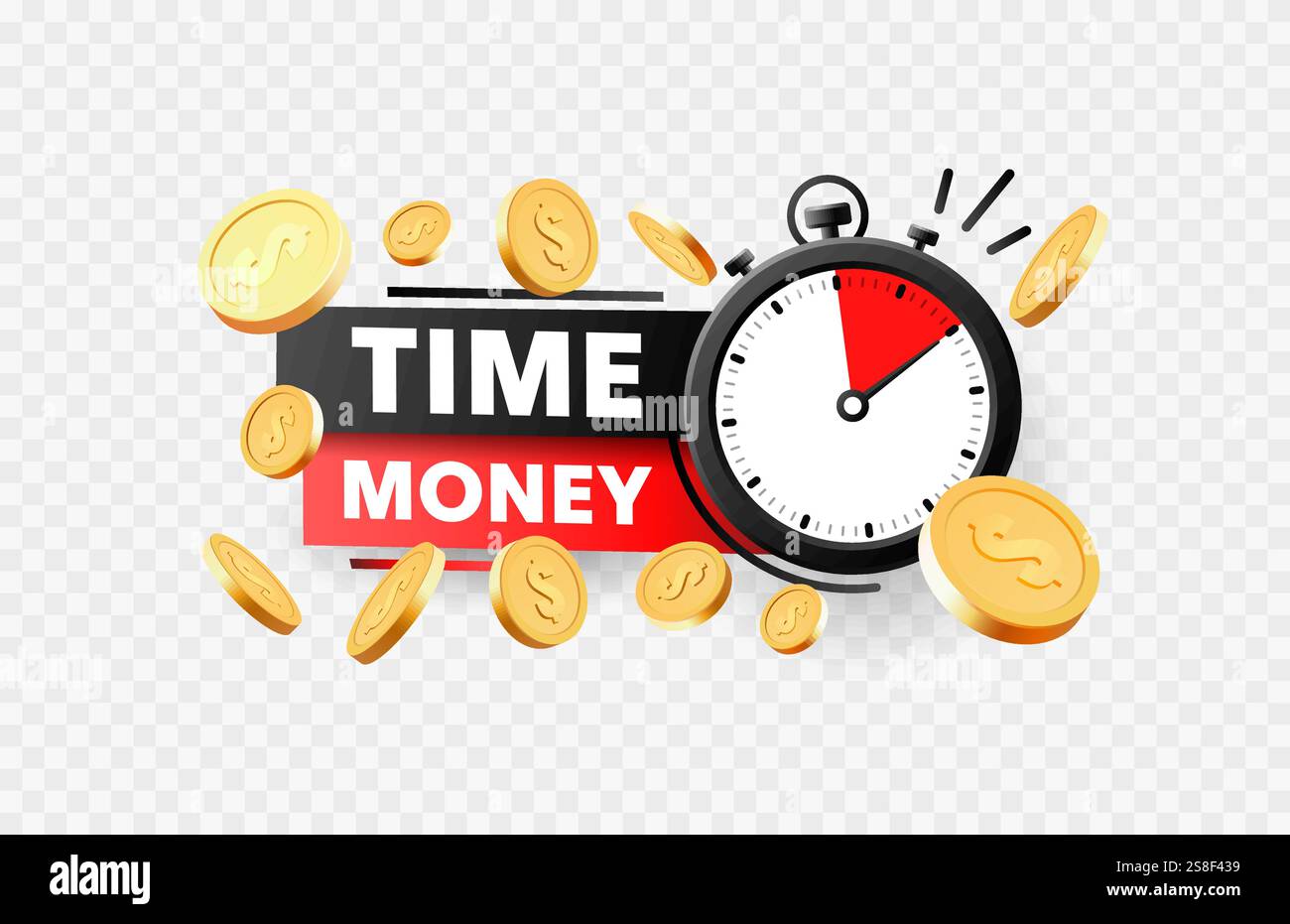 Time and money, financial banner, sale limit. Vector Stock Vector Image ...