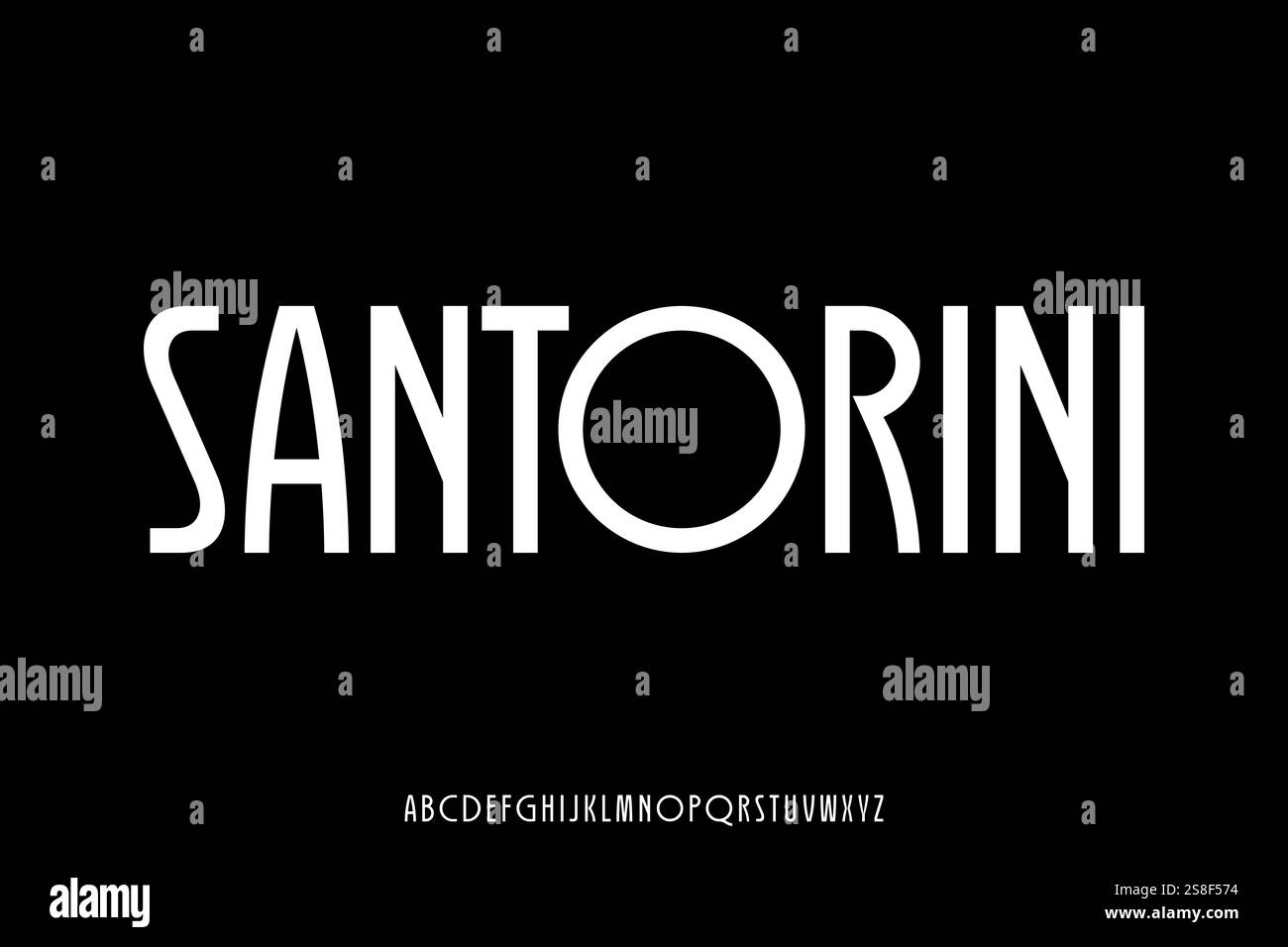 Creative unique modern art deco style alphabet display font vector ...