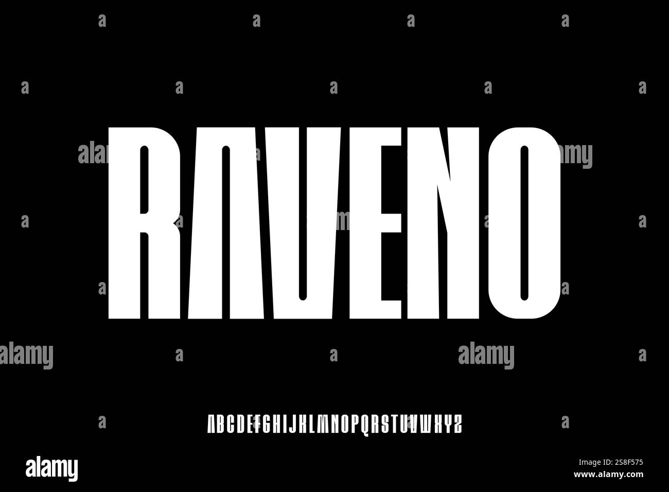 Strong bold condensed sans serif alphabet display font vector for ...