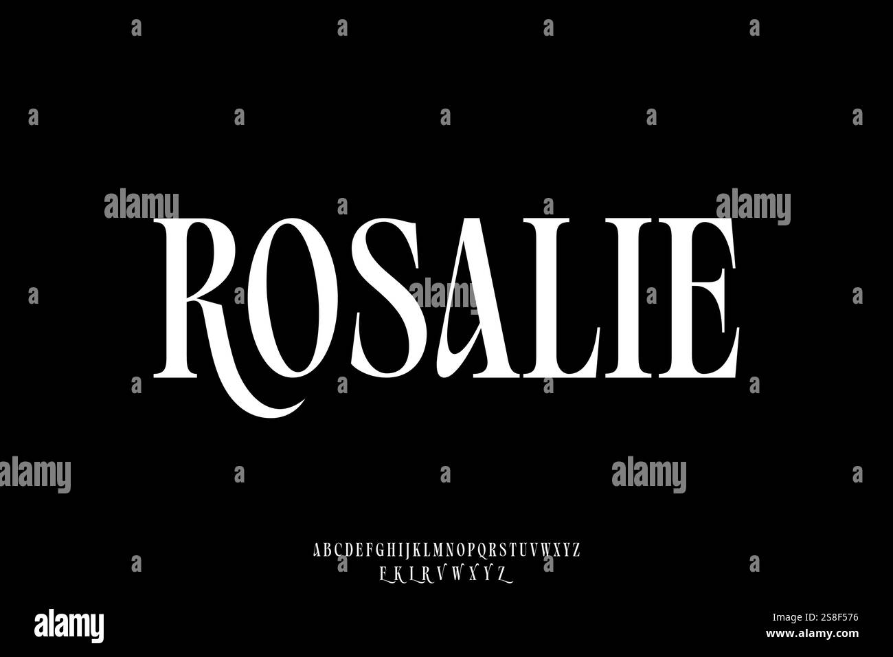 Unique elegant serif alphabet display font vector with alternate style ...