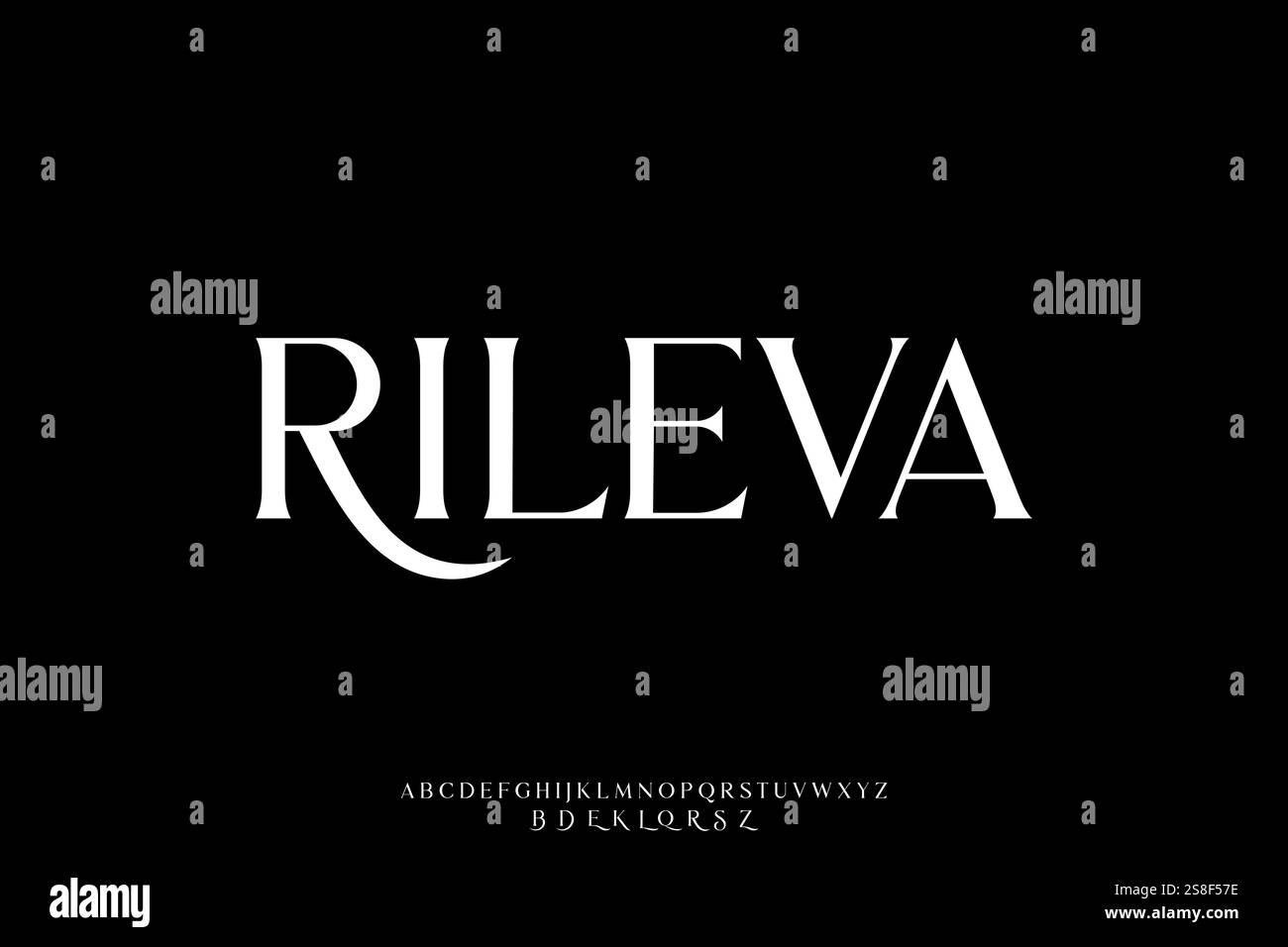 Elegant sharp serif alphabet display font vector with swoosh alternate ...