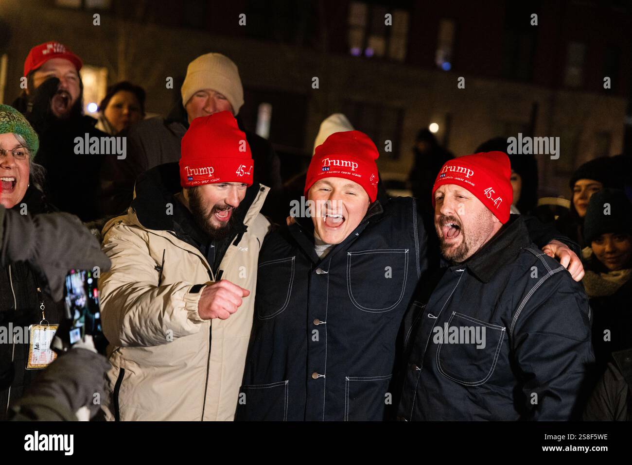 (L to R) Jonathon Pollock, Gregory Purdy, and Robert Turner celebrate ...