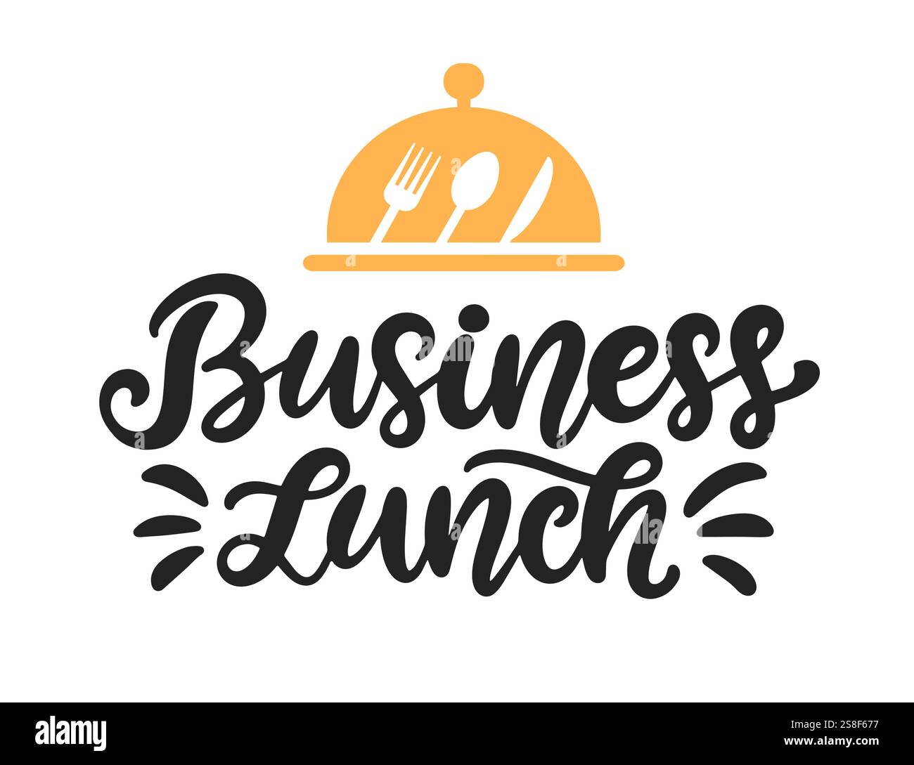 Business Lunch calligraphy vector logo badge Stock Vector Image & Art ...
