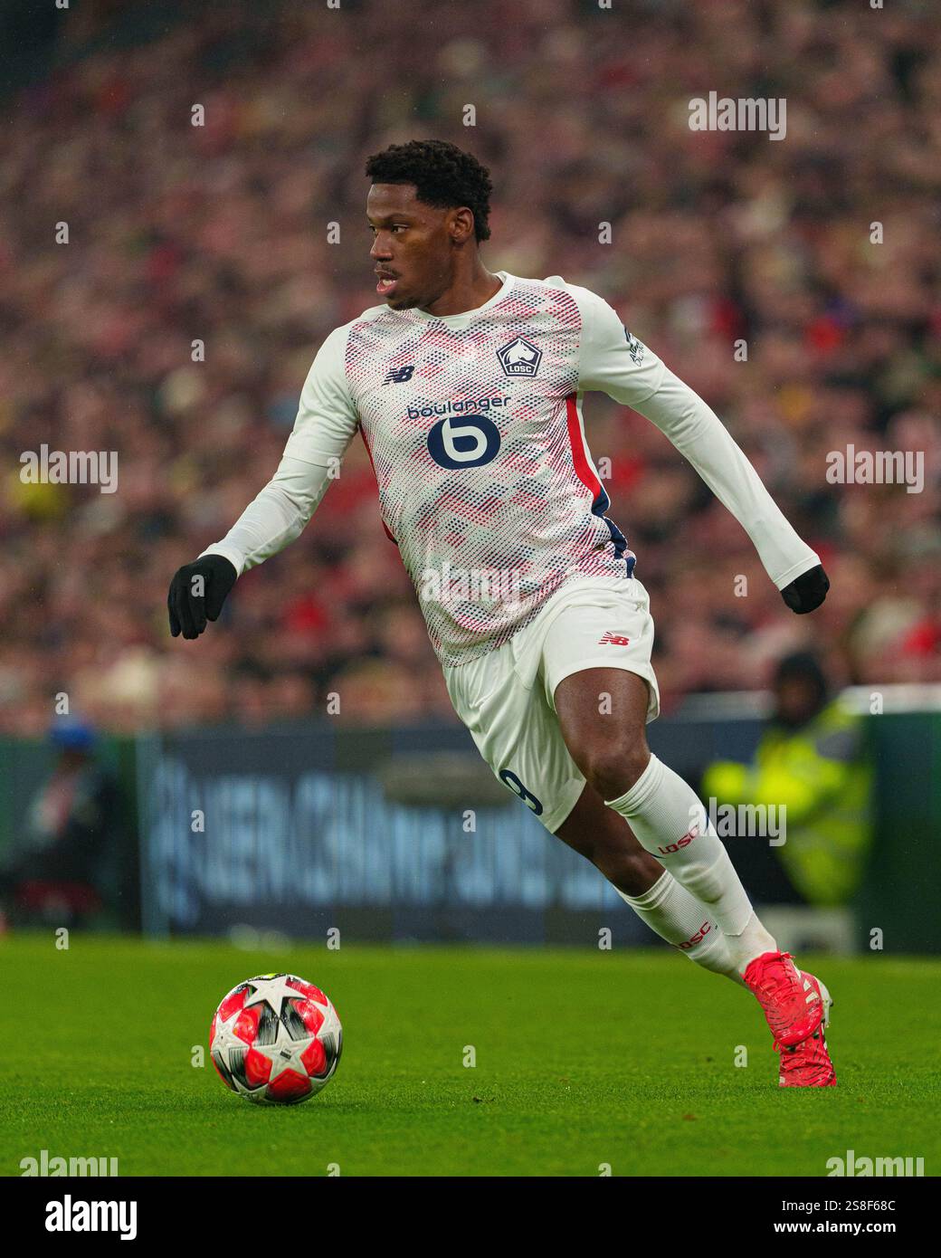 Lille's Jonathan David in action during the UEFA Champions League, 2024 ...
